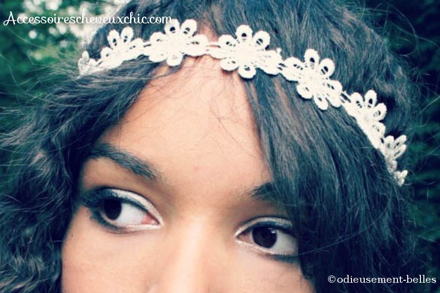 Headband blanc pour mariage