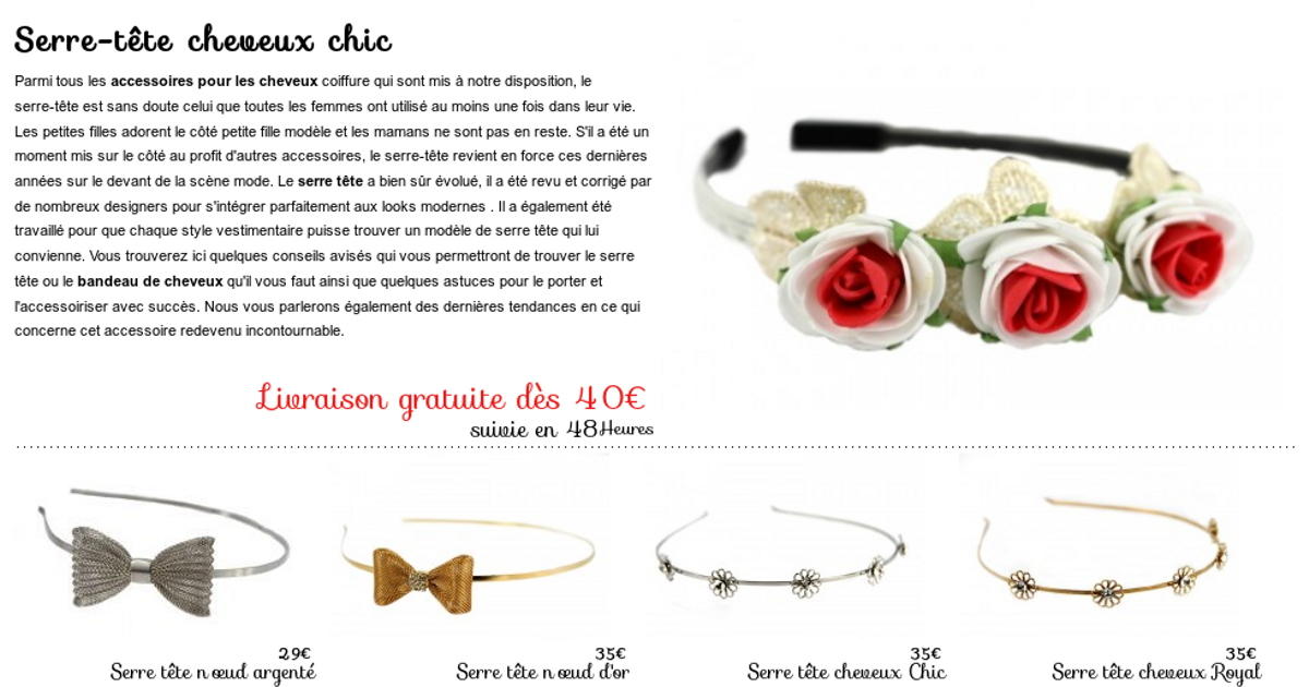 Serre tête femme chic et habillée